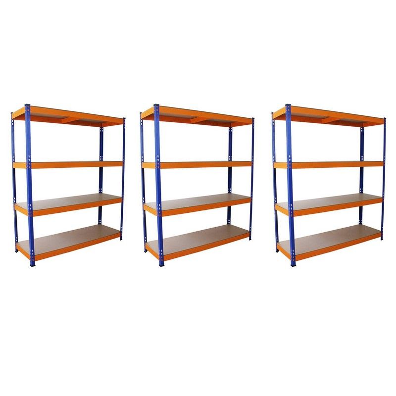 Steel Shelving Units 180cm - Blue & Orange Set Of Three S-Rax 150cm by ...