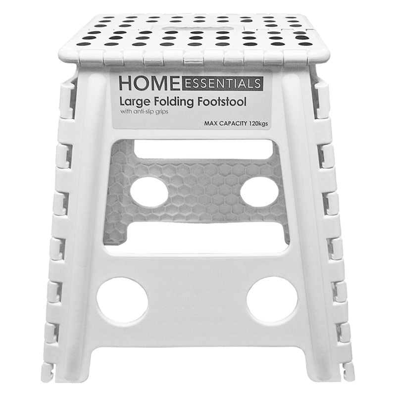 Home Essentials Large Folding Stool - White With Black Spots only 9.99 ...