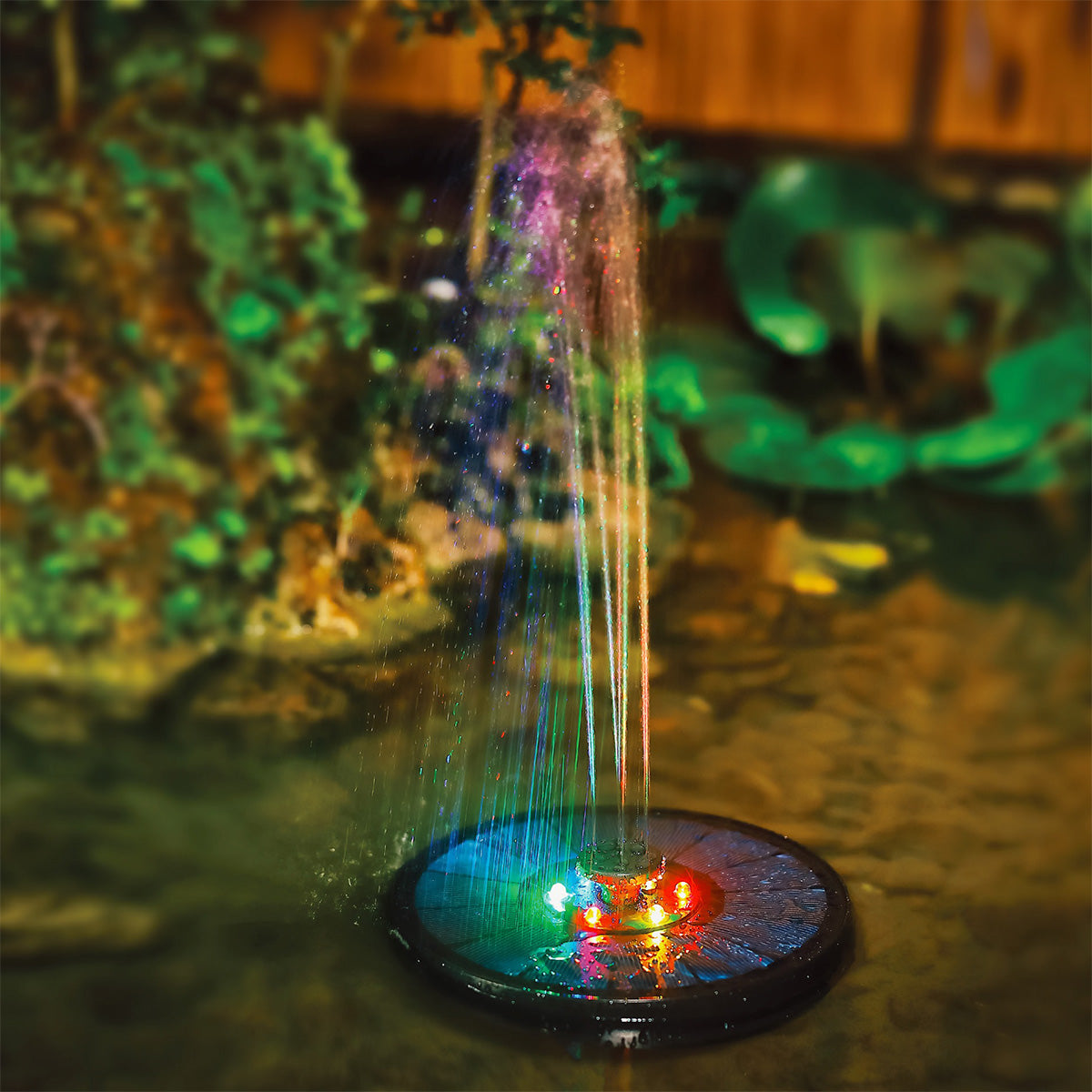 Floating Fountain Solar Garden Light Water Feature Decoration 6 ...