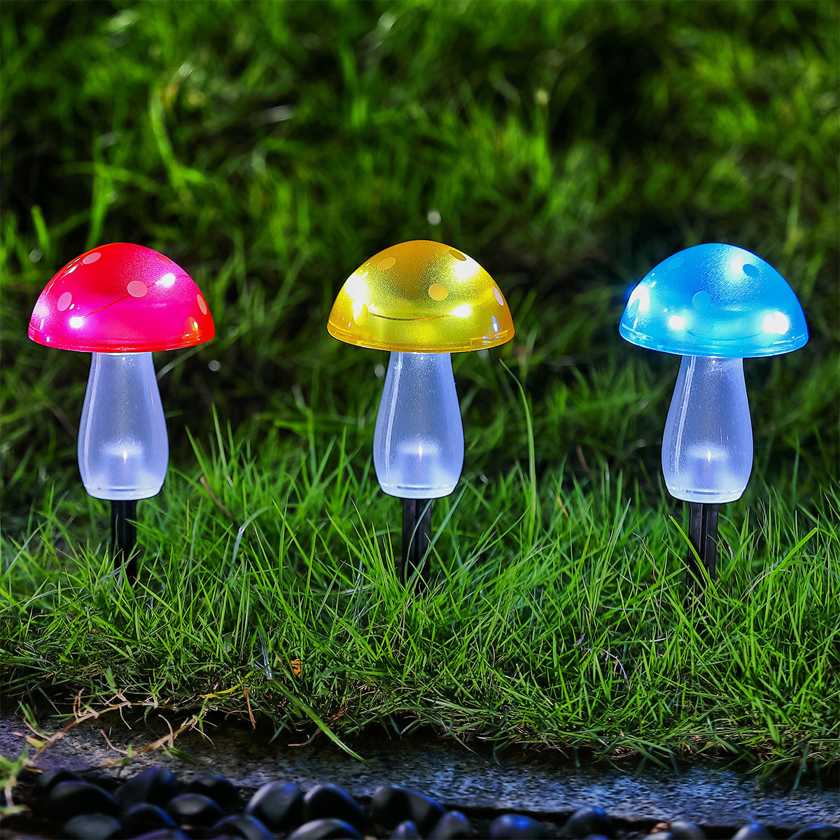 Toadstool Solar Garden Stake Light 5 White LED - 20cm by Bright Garden ...