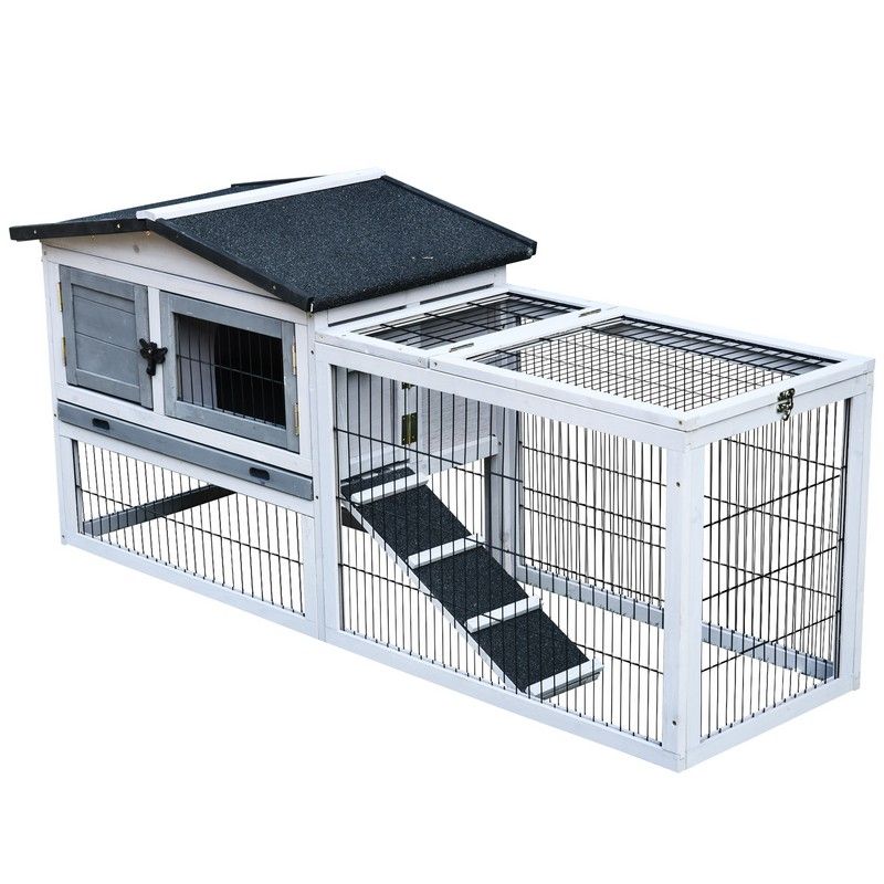 PawHut 2 Level Rabbit Hutch Outdoor only 94.99 – Cherry Lane