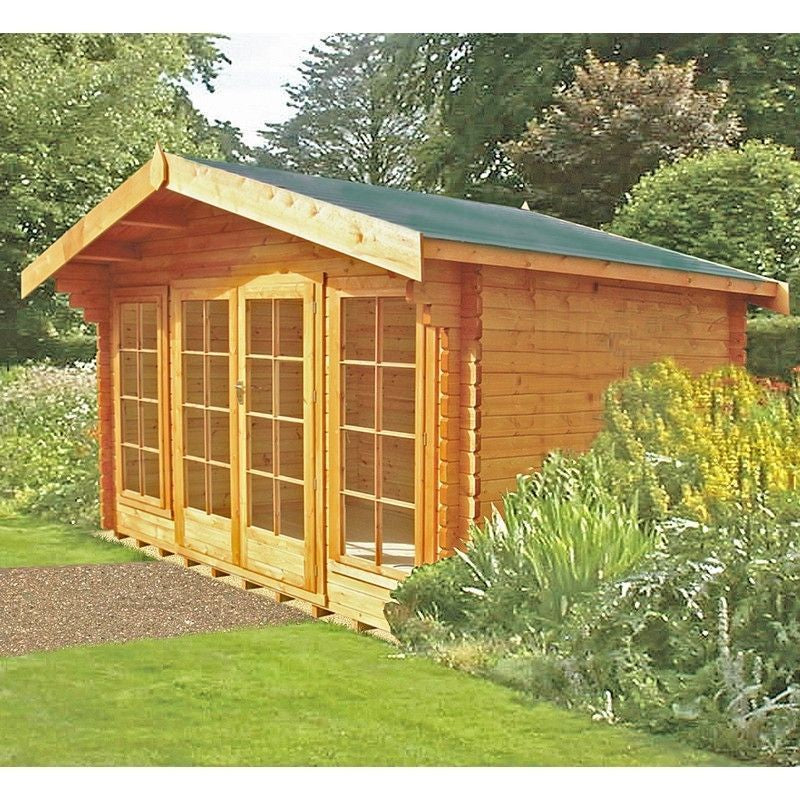 Shire Argyll 11' 9" x 11' 9" Apex Log Cabin - Premium 34mm Cladding To ...