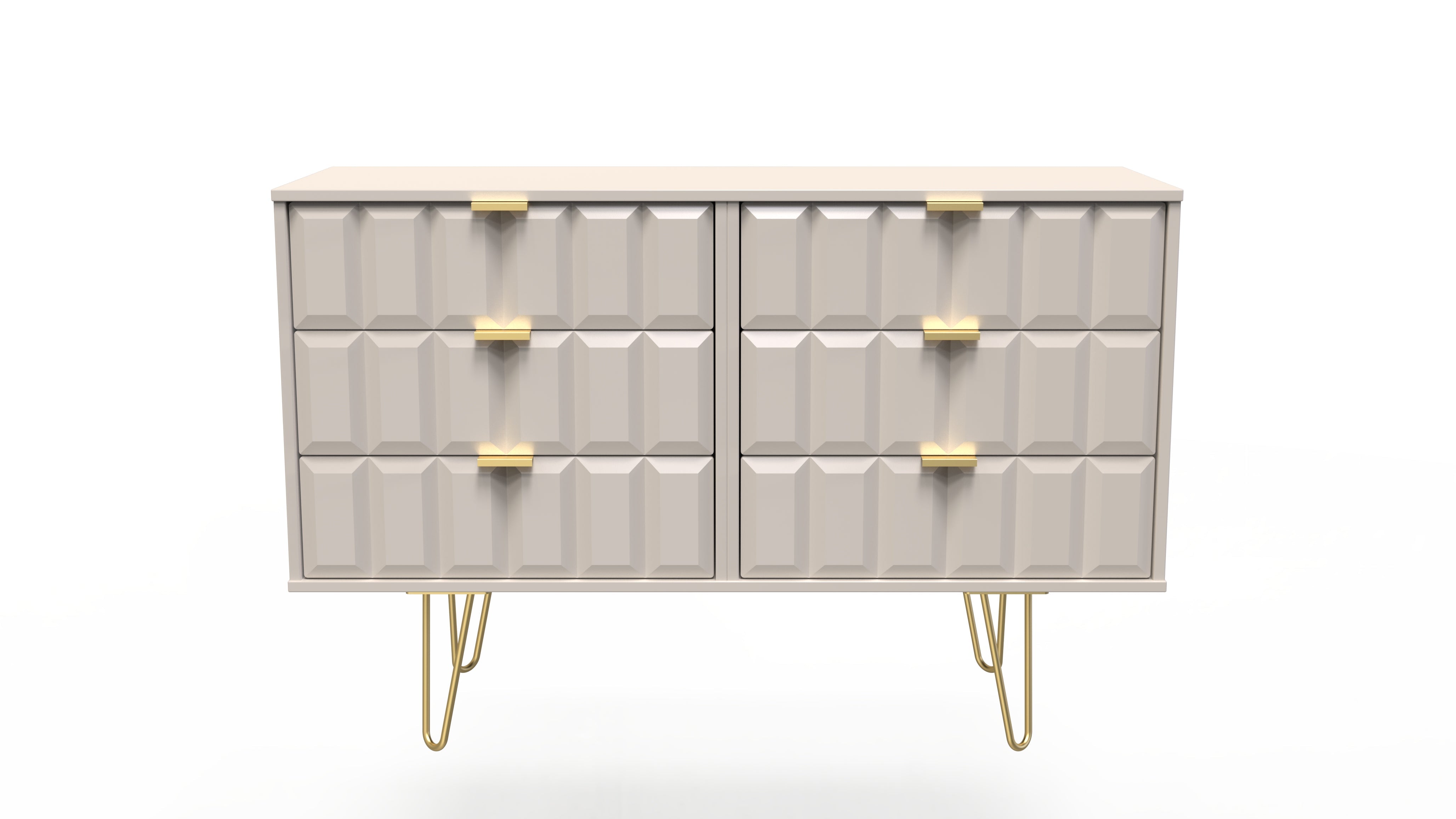 Cube Large Chest of Drawers Off-White 6 Drawers 115cm only 444.0 ...