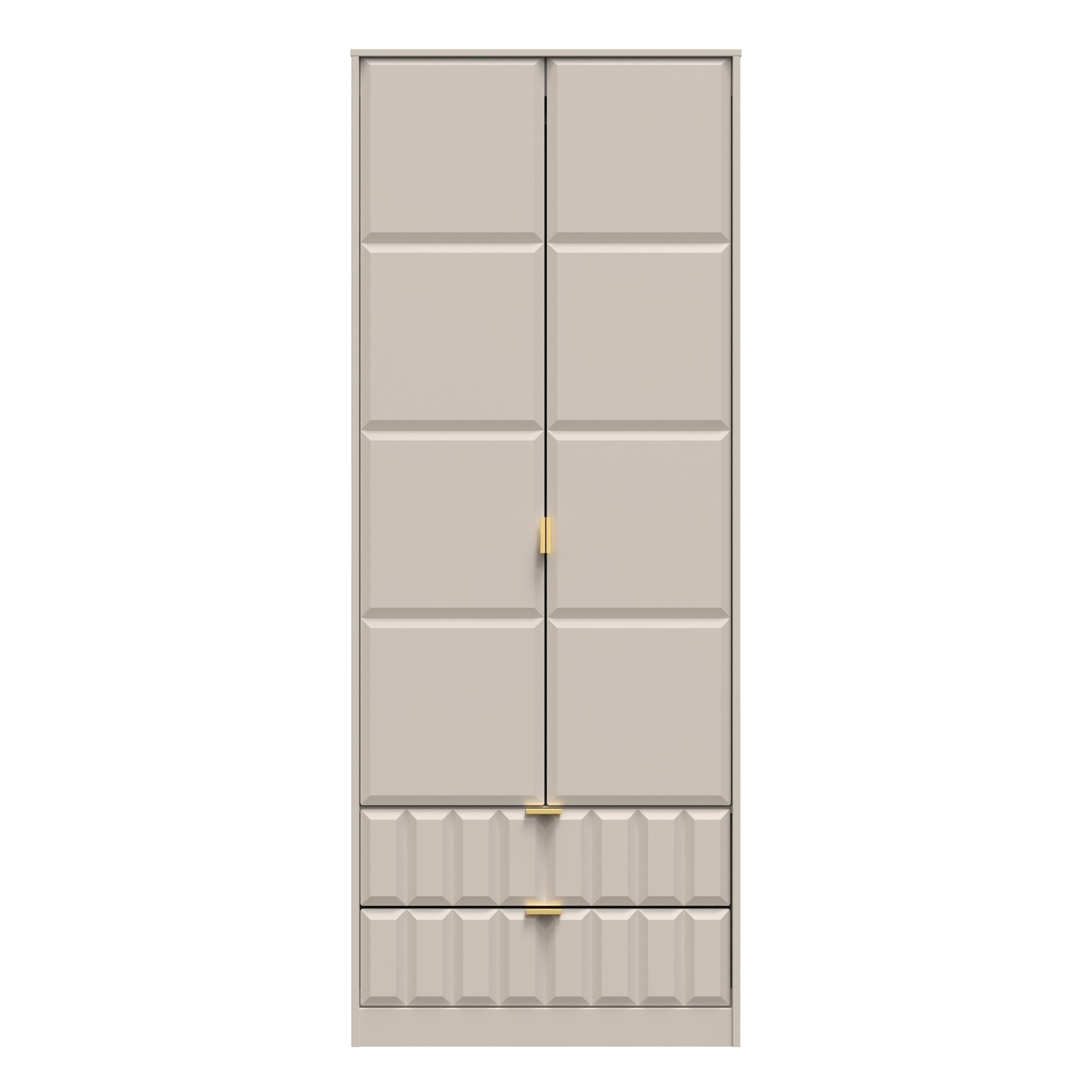 Cube Tall Wardrobe Off-White 2 Doors 2 Drawers 197cm only 454.0 ...