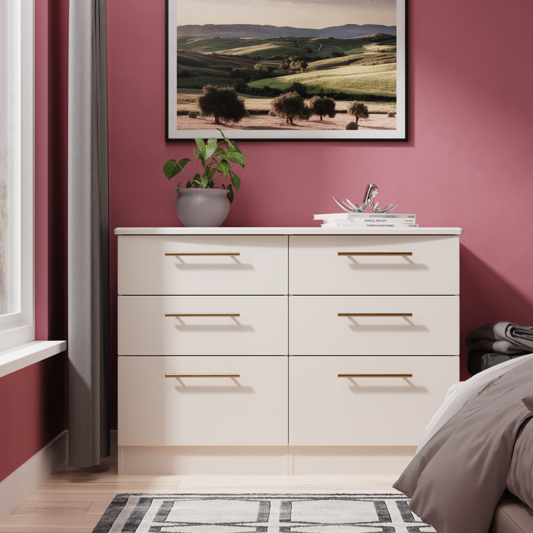 Haworth Large Chest of Drawers Off-White 6 Drawers 112cm only 469.0 ...
