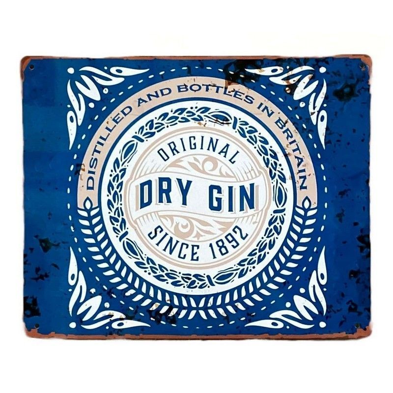 London Dry Gin Sign Metal Wall Mounted - 40cm – Cherry Lane