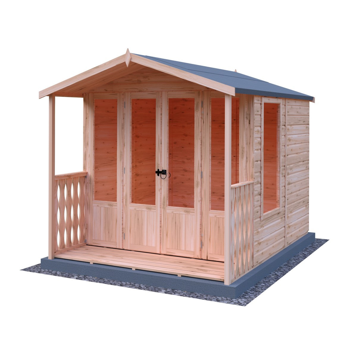 Shire Parham 8' 4" x 6' 8" Apex Summerhouse - Premium Dip Treated ...