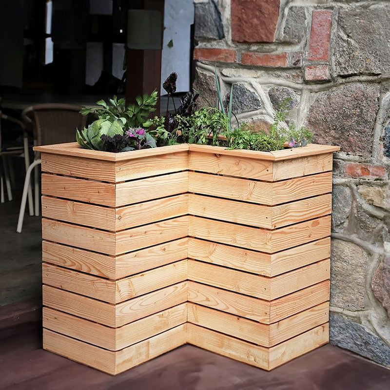 Garden Planter Larch L-Shaped Tina by Shire - 1m – Cherry Lane