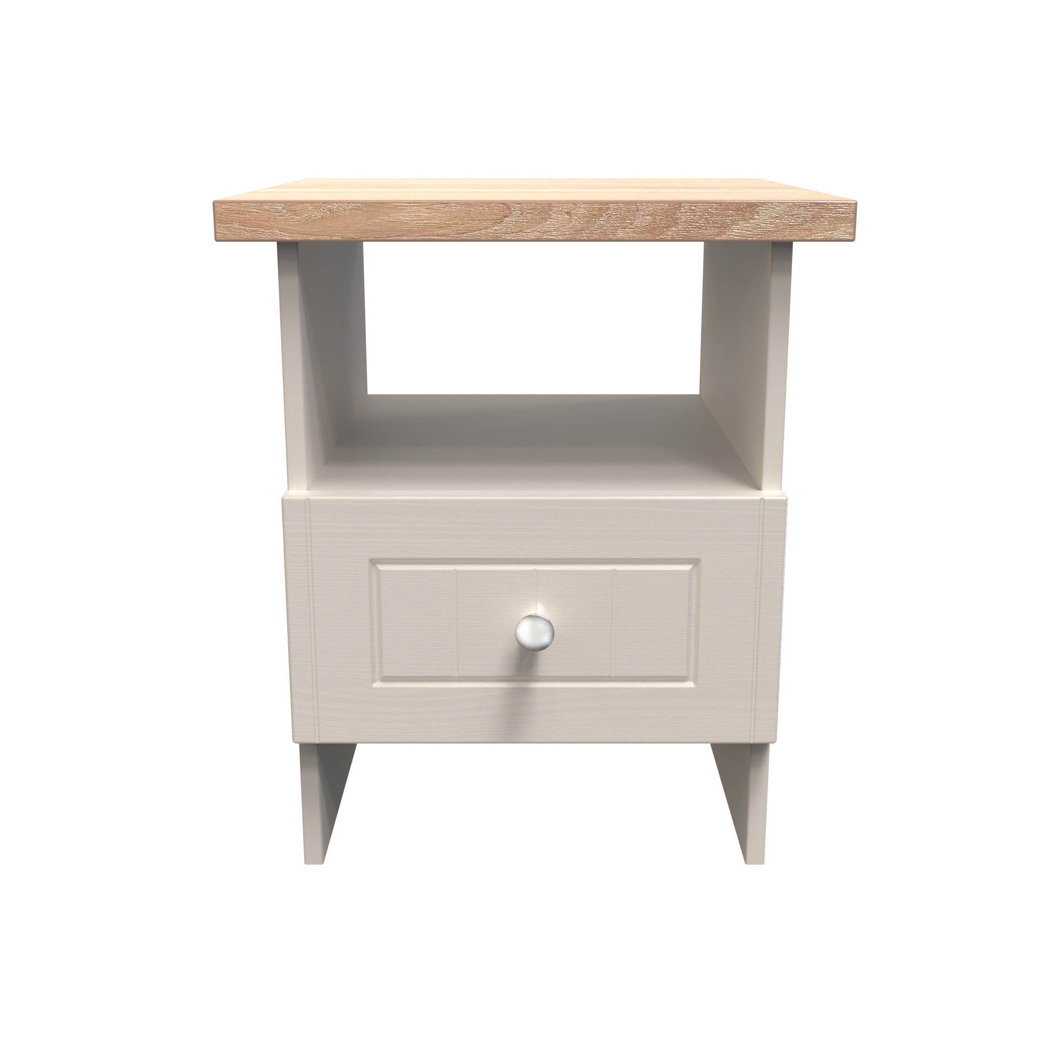 Vienna Side Table Off-white & Light Oak 1 Shelf 1 Drawer 44cm only 154. ...
